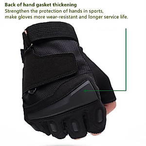 NICEGURDEN Men's Fingerless Breathable Workout Gloves Tactical Combat Shooting Motorcycle Weight Lifting Gloves (M)
