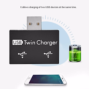 USB Splitter Male to 2 Female Adapter,USB 2.0 1 Male to 2 Female Extension Converter,2-Port USB 2.0 Hub for Data Charging Syncing(Black)