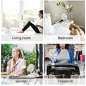 BREEZE LIVING 6 inch Desk Fan, Table Fan Small Electric Clip On Fan with Adjustable Tilt 2 Speed Setting Portable for Home/Office/Bedroom
