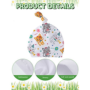 SATINIOR Sublimation Baby Hat White Blank Baby Beanie Knotted Hat Newborn Soft Infant Cap Cute Knot Hats for Baby Boys Girls (6 Pieces)