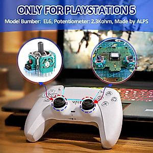 YWLRONG 3D PS5 Joysticks Replacement For Sony Playstation 5 PS5 Controller Joystick Replacement PS5 Analog Stick Replacement for PS5 Thumbsticks Module Controller Replace Accessories (4PCS)