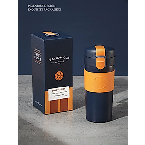 ZMHQLPDZ Coffee Mug, Stainless Steel Vacuum-Insulated Travel Mug, Double Wall Leak-Proof Thermos Vacuum Tumbler - 12oz 370ml Coffee Cup (Blue)