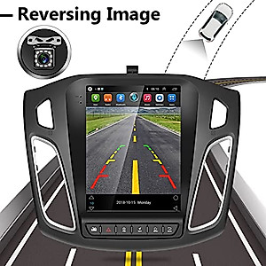 Android 10.1 Car Stereo 9.7 inch Radio for Ford Focus 2012-2018 Capacitive Touch Screen with iOS/Android Mirror Link WiFi GPS Navigation Bluetooth USB Multimedia Player Backup Camera SWC