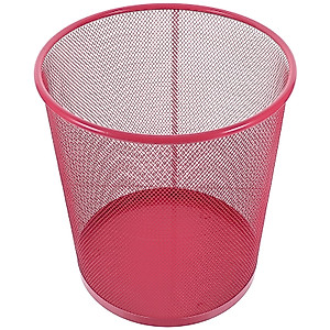 MAGICLULU Mesh Waste Basket Round Trash Can Open Top Wastebasket Recycling Bins Garbage Waste Basket for Home Office Workspace Red
