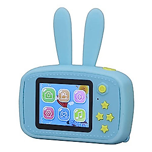 Children Photo Camera, Portable MP3 Function Kids Camera Auto Focusing Built in Games for Playing(Blue)