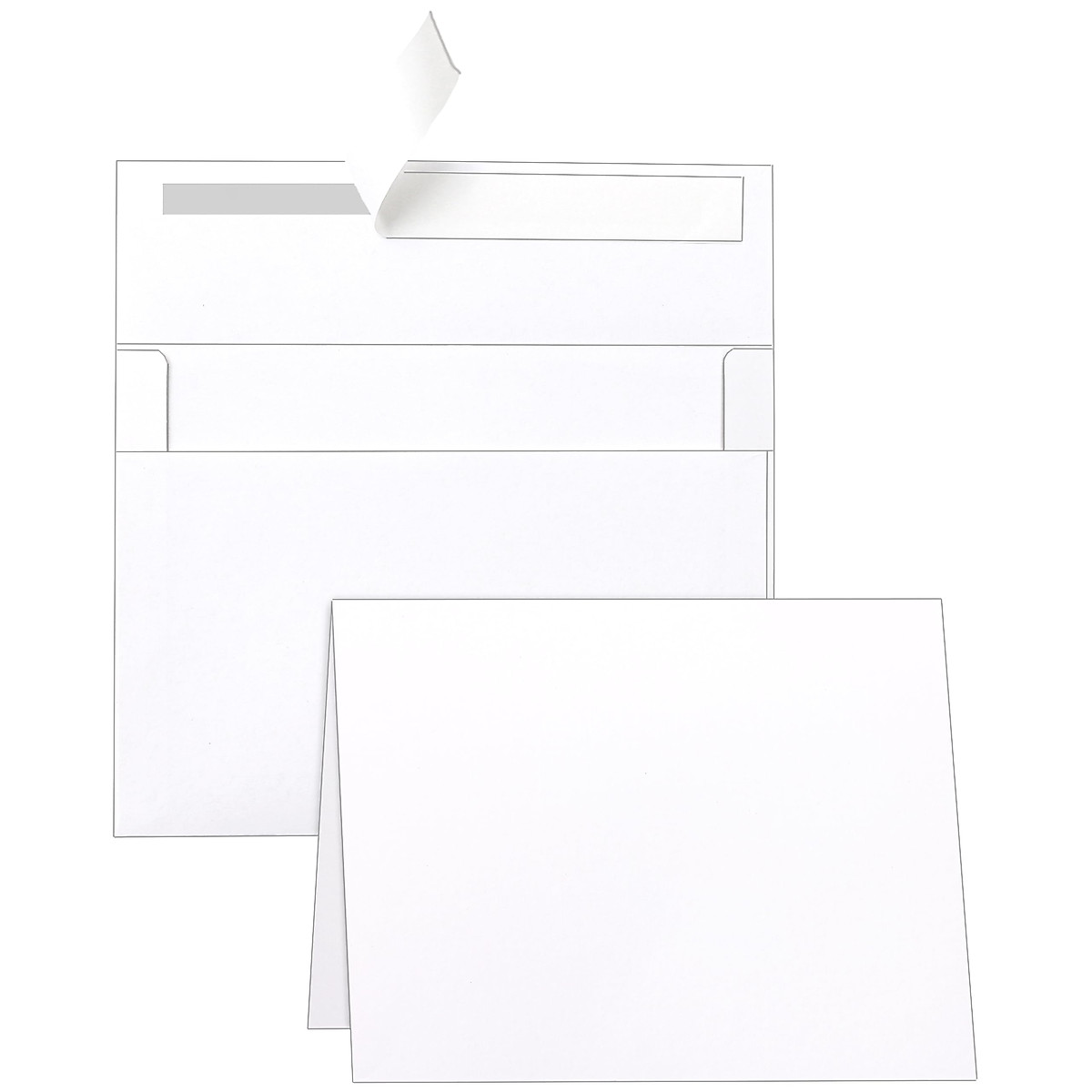 Silunkia 100 Packs White Blank Note Cards and Envelopes 5 x 7 Folded Cardstock and A7 Envelopes Self Seal for Wedding Invitations, Party, DIY Greeting Cards, Thankgiving Cards, Baby Shower
