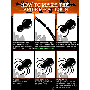 187Pcs Halloween Balloons Arch Garland Kit, 12 Inches Black Orange Purple Halloween Balloons Ghost Eyes House Spider Web Bat Decorations Inflatable Foil Balloon, Indoor Outdoor Halloween Decor Party