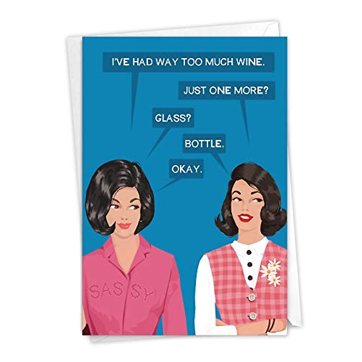 NobleWorks - 1 Funny Happy Birthday Card - Sarcastic Retro Humor, Bluntcard Stationery (Buyer Discretion Advised) - One More Bottle C2998BDG