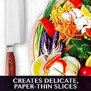 TradaFor Chopping Knife - Vegetable Knife - Usuba Asian Knife - Japanese Vegetable Cleaver Knife - Kitchen Knife - High Carbon Stainless Pro Japanese Cleaver Knife - Gift in Stylish Gift Box