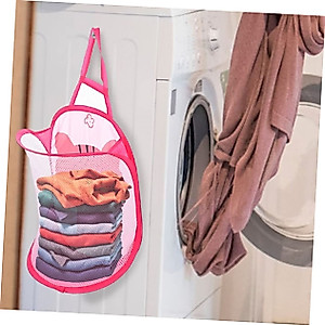 Parliky 2pcs Folding Laundry Hanging Basket Collapsible Baskets Mesh Laundry Hamper Bathroom Laundry Hamper Over The Door Laundry Hamper -up Organizer Portable Travel Nylon