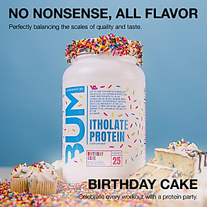 RAW Whey Isolate Protein Powder, Birthday Cake (CBUM Itholate Protein) - 100% Grass-Fed Sports Nutrition Powder for Muscle Growth & Recovery - Low-Fat, Low Carb - 25 Servings