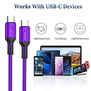 Basesailor USB Type C to C 100W Cable 10ft/2Pack,Power Delivery Fast Charging PD Charger Cord for MacBook Mac Pro,iPad Air 4 5 4th 5th Mini 6 6th Generation,Samsung Galaxy Note S23 20 S20 S21 21 S22