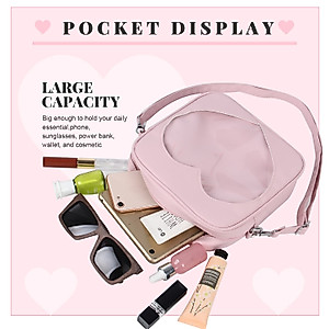 SUKUTU Ita Bag Women's Clear Heart Crossbody Bag Lightweight Kawaii JK Uniform Display Bag