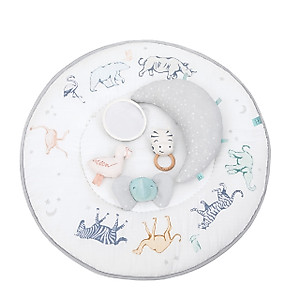 aden + anais Play and Discover Baby Activity Gym – 30+ Developmental Benefits - 3 Attachable Toys + Plush Tummy Time Pillow – 100% Cotton Muslin – Machine Washable