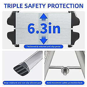 Folding Step Stool Small Foldable Step Stool One Step Ladder with 330 lb Large Loading Capacity for Kitchen, Bathroom, Closet, Garage, Garden