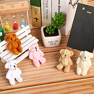 Skylety 20 Pcs Tiny Stuffed Bears 6 cm Mini Plush Toy Bears for Keychain Small Soft Jointed Bears Doll Gift for Valentine's Day Birthday Graduation Wedding Baby Shower Party Favors