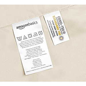 AmazonBasics Deluxe Microfiber Duvet Cover Set with pillow case(s) – 135x200cm, Beige