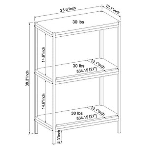 Compact Oak Brown Bookshelf with Open Shelves for Small Spaces,38.30 x 13.10 x 23.60 Inches,standing shelves,short bookcase,2 tier bookshelf,storage bookshelf,brown bookcase,solid wood bookshelf,books