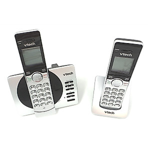 VTech CS6929-2 Cordless Phone with Answering System and Caller ID, Silver/Black with 2 Handsets DECT 6.0 Expandable
