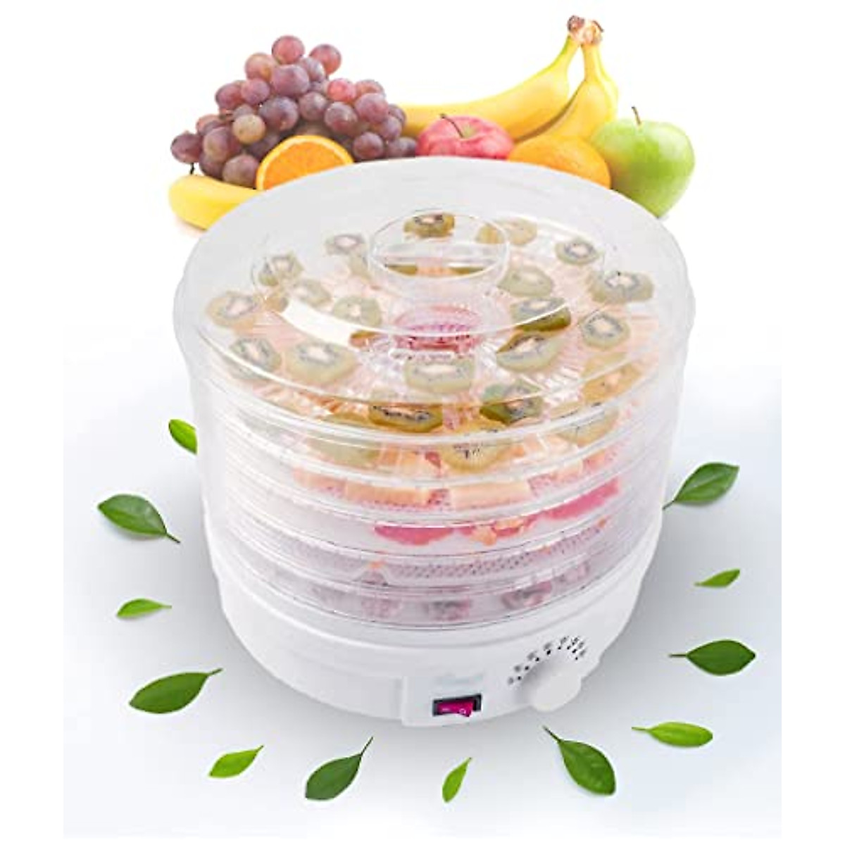 Rosewill Countertop Portable Electric Food Fruit Dehydrator Machine with Adjustable Thermostat, BPA-Free 5-Tray RHFD-15001