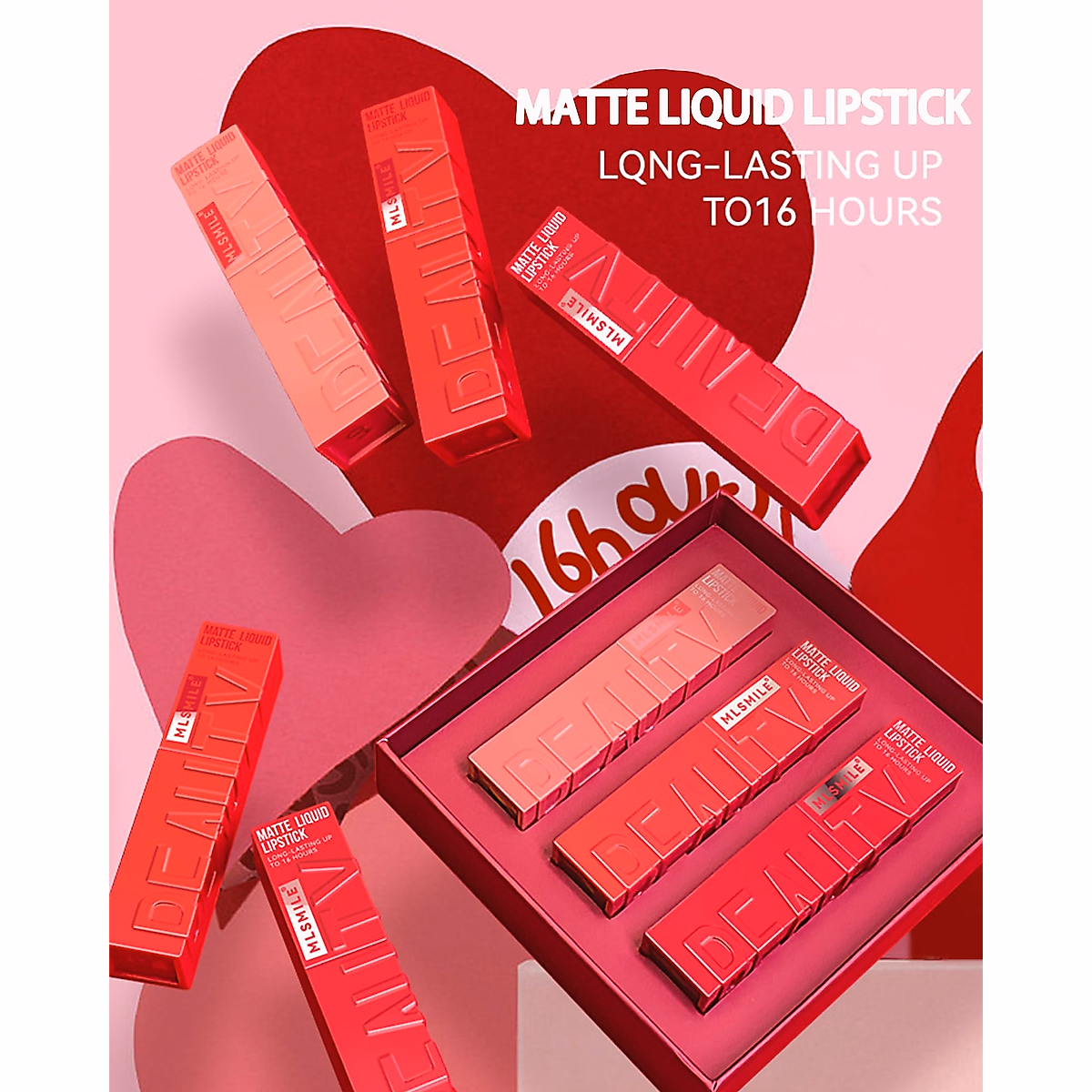 Matte Liquid Lipstick for Women, 1Pcs Highly Pigmented Color Lip Stain Tint, Super Velvet Matte Lip Gloss, Up to 16H Wear, Long Lasting Waterproof Smudge-proof, Non-Stick Cup Lip Makeup-01# Nude Pink