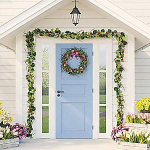 Whaline 5 Patriotic Ribbon Roll 4th of July Stars and Stripes Burlap Wired Edge Ribbon 25 Yards White Blue Red Decorative Ribbon for Independence Day Gift Wrapping DIY Wreath Bow Craft Sewing