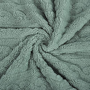 HOMRITAR Baby Blanket for Boys or Girls 3D Fluffy Fuzzy Blanket for Baby Infant or Newborn Receiving Blanket (30x40inch, Green, Cream)