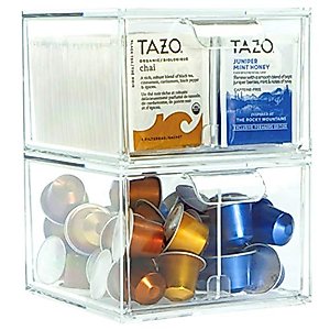 ImpiriLux Stackable Kitchen and Bathroom Drawer Organizer | Set of Two Drawers with Dividers