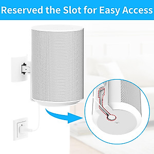 Yibracki Heavy-duty Speaker Wall Mount and Ceiling Speaker Mount for Sonos Era 100 Wireless Speaker Mount,Tilt & Swivel Adjustable Mount or Sonos Era 100 Speaker with Hardware Kit - 2 Pack, White