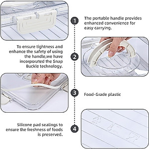 LIBOWANGLUO-US Snackle Box Charcuterie Container, Divided Serving Tray with Lid and Handle, Portable Snack Platters for Fruit, Nuts, Candy, Entertaining, Party, Picnic, Transparent