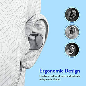 KNZ True Wireless Earbuds Bluetooth 5.0, IPX7 Waterproof, Touch Control, HD Sound, Magnetic Charging case, Built-in Microphone, Stereo Talk, 60-Foot Wireless Range (Rose Gold)