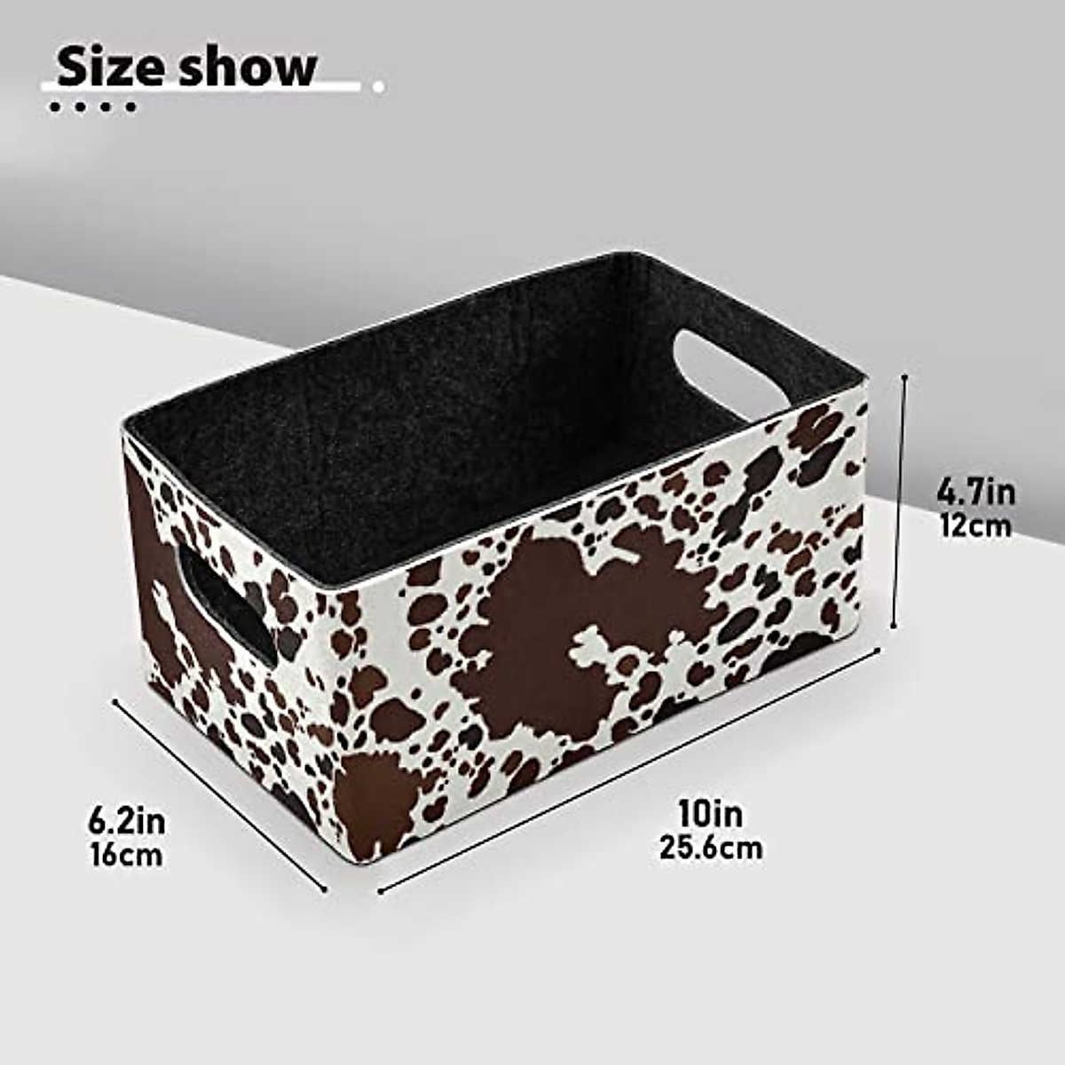 xigua Cow Print Storage Bins Set of 2,Collapsible Storage Cube Home Decor Storage Baskets Organizer for Toys Books Shelves Closet Laundry Nursery