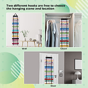 RYBPVC Vinyl Holder with 50 Compartments, Vinyl Roll Holder Wall Mount/ Over The Door, Craft Vinyl Storage Organizer, Hanging Vinyl Organizer with 4 hooks (Black)