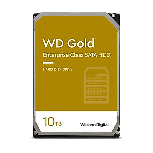 Western Digital 10TB WD Gold Enterprise Class Internal Hard Drive - 7200 RPM Class, SATA 6 Gb/s, 256 MB Cache, 3.5" - WD102KRYZ
