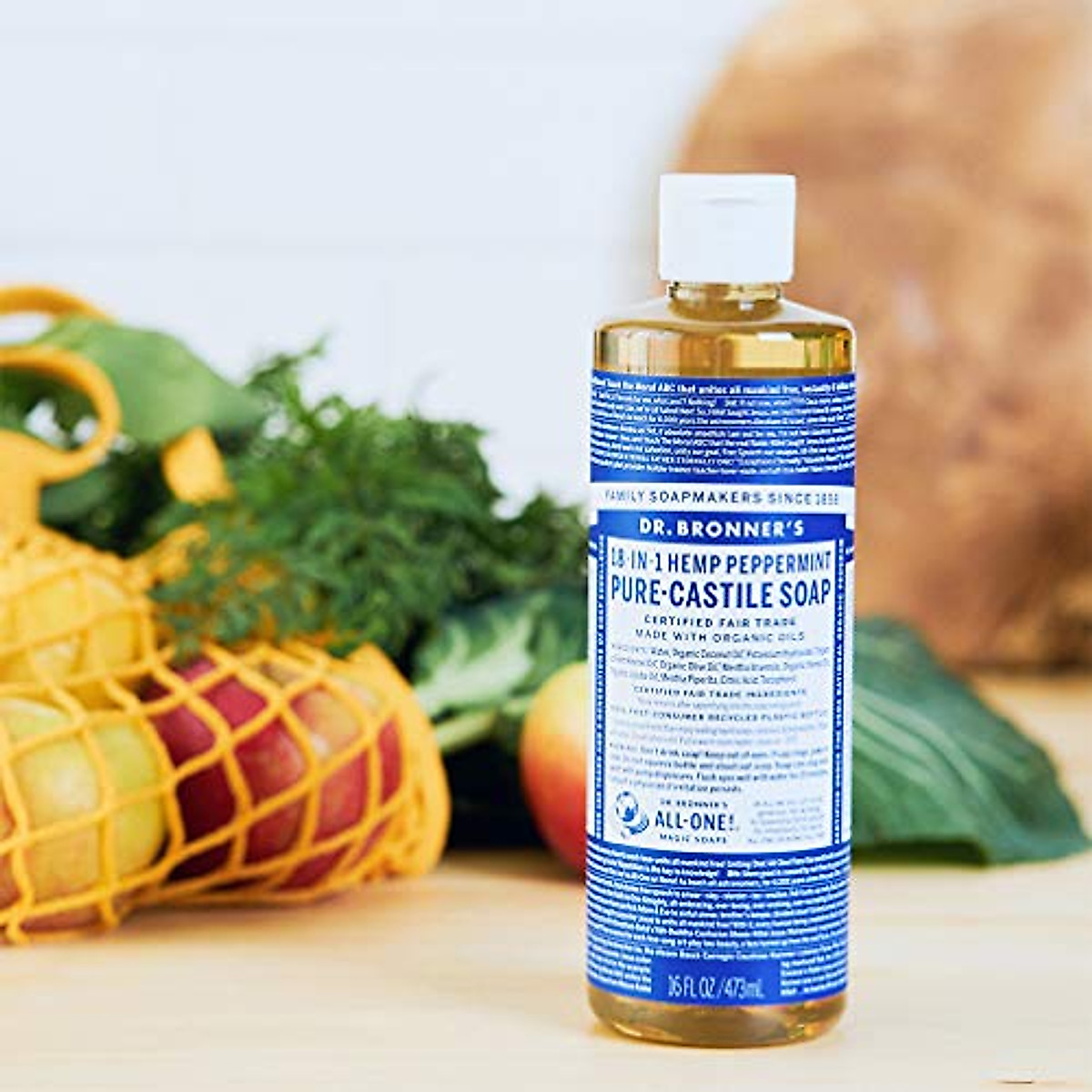 Dr. Bronner’s Pure Castile Liquid Soap Made with Organic Oils, 18-in-1 Uses, Peppermint, 16 oz (2Pack)