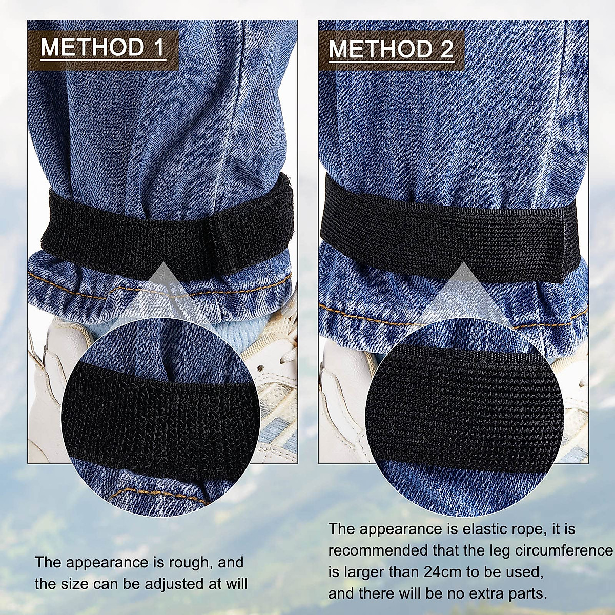 JaGely 2 Pairs Black Boot Blousers Elastic Military Boot Straps Boot Bands Military Blousing Straps Ankle Hook and Loop for Men Women Hunting Gardening Hiking Cycling Fishing Military Army Uniforms