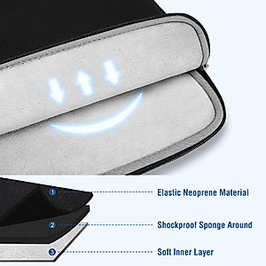 MOSISO Laptop Sleeve Compatible with MacBook Air/Pro, 13-13.3 inch Notebook, Compatible with MacBook Pro 14 inch 2023-2021 A2779 M2 A2442 M1, Neoprene Bag with Small Case, Black