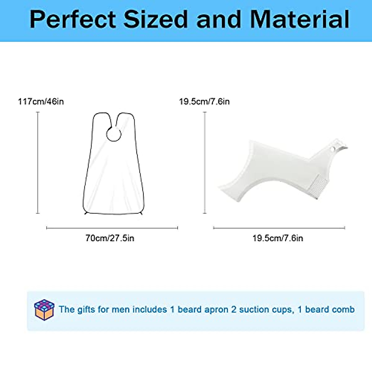 Fathers Day Dad Gifts for Men Beard Bib Apron Beard Shaper Styling Trimming Tool Kit Men's Non-Stick Hair Shaving Beard Hair Catcher Birthday Stocking Stuffers Gifts for Dad Husband Grandpa