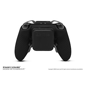 Foamy Lizard Elite Series 2 Studded Grip Skin for Xbox One Elite Series 2 Controller (NOT for Series X/S/Elite 1) Sweat Free Silicone w/Flat Top Anti-slip Studs + 8 QSX-Elite Thumb Grips (Black)