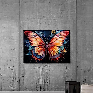 Abstract Painting Buy Canvas Wall Art, Butterfly Painting Art, Butterfly canvas, bedroom Butterfly wall art,Watercolor abstract Butterfly canvas painting