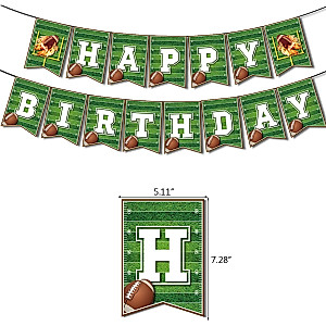 39 Pcs Football Birthday Party Decorations Pack, Super Bowl Party Supplies, Set Include Football Birthday Banner, Football Balloons, Cake Toppers, and More for Football Sports Party