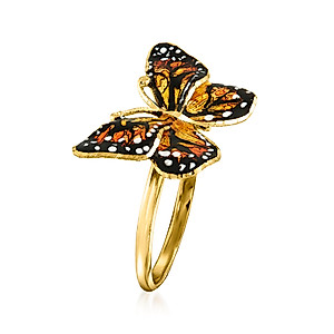 Ross-Simons Italian Multicolored Enamel Butterfly Ring. Size 6