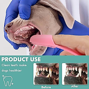 4 Pack Dog Finger Toothbrush, Dog Toothbrush Kit Surround Bristles for Easy Teeth Cleaning, Food Grade Silicone Dog Finger Toothbrush Fits Most Fingers, Toothbrush for Dogs & Cats Dental Care
