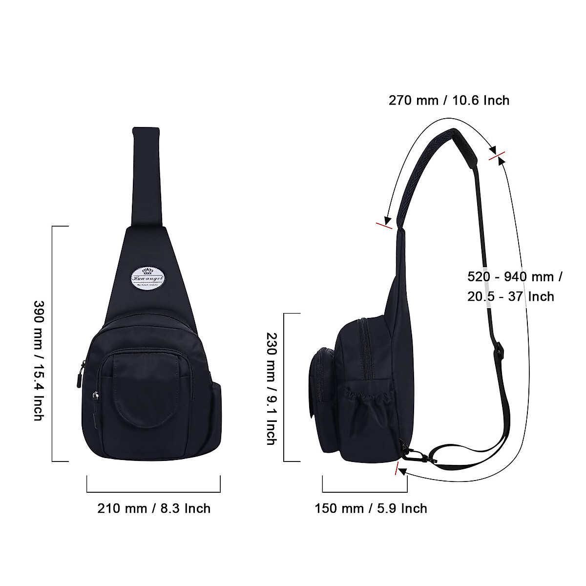 HUA ANGEL Small Sling Bag, Crossbody Shoulder Bag Hiking Daypack Multipurpose Floral Sling Chest Bag for Travel Sport Running