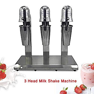 SNKOURIN Commercial Milkshake Maker,3 Heads Stainless Steel Beverage Blender Ice Cream Maker with 800ml Blender Cup for Restaurant Cafe Bar