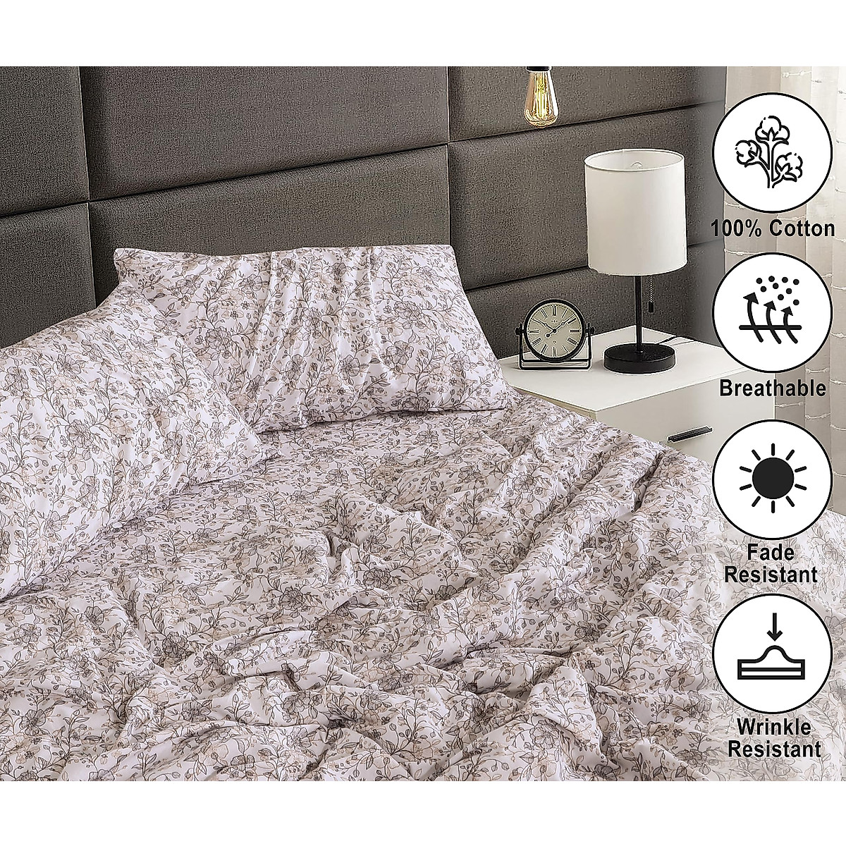 RUVANTI Flannel Sheets Full Size - 100% Cotton Brushed Flannel Bed Sheet Sets - Deep Pockets 16 Inches - All Seasons Breathable & Super Soft - Warm & Cozy - 4 Pcs - Shallow