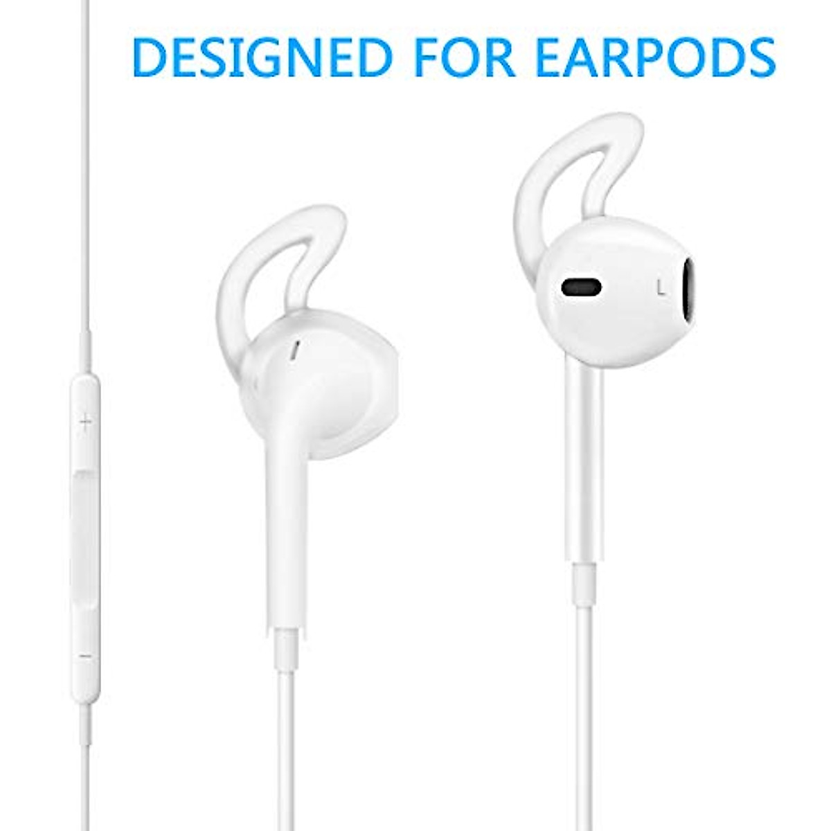 Lunies Earpods Covers Anti-Slip Silicone Soft Sport Earbud Tips for iPhone 6S/6 Plus/5S/5C/5 Earbuds Comfortable 4 Pairs Clear