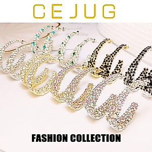CEJUG Statement Earrings for Women Bohemian Large Dangle Drop Hoop Earring AB Rhinestone Crystal Sterling Silver Post Jewelry