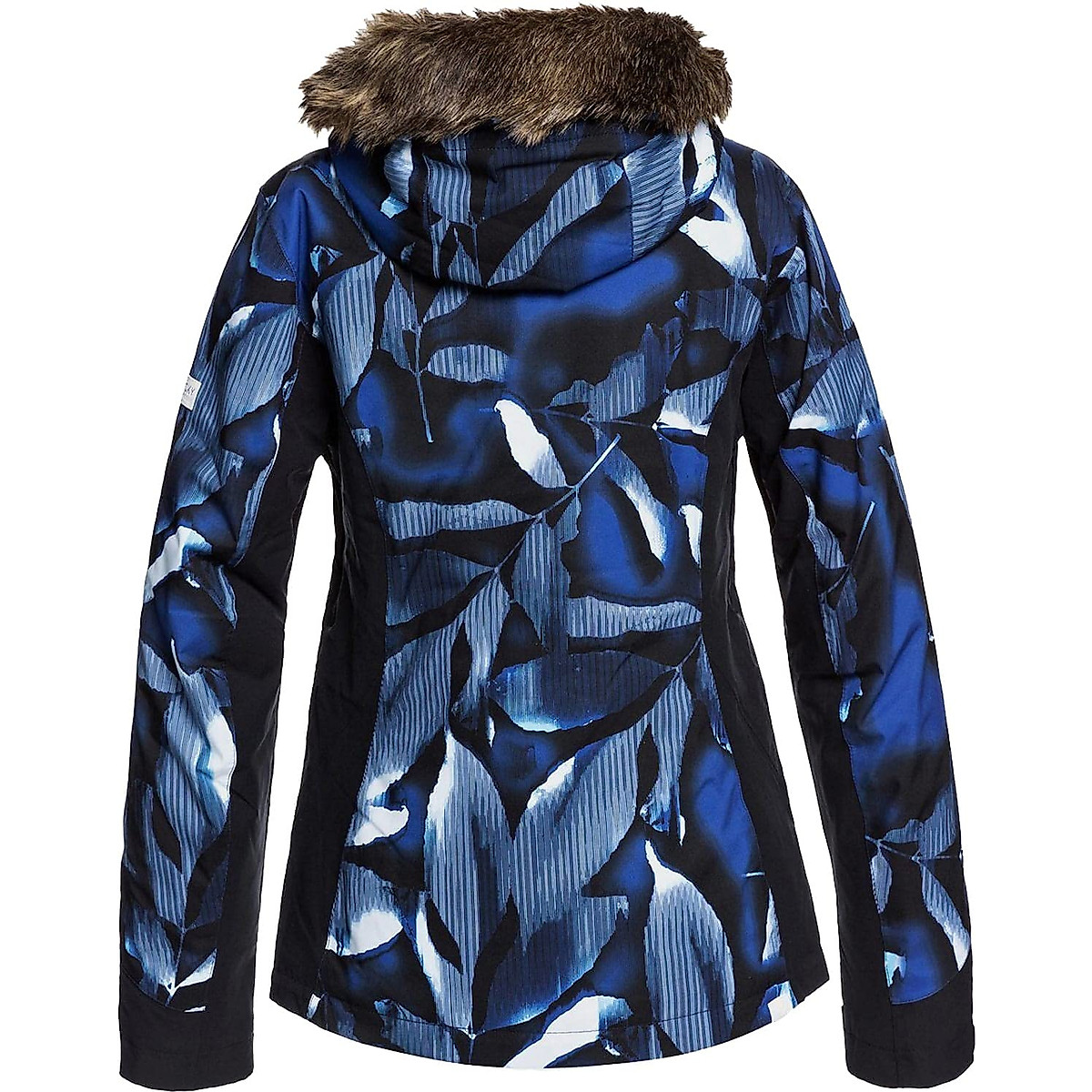 Roxy Jet Ski Premium Snow Jacket Mazarine Blue Stiped Leaves LG (US 11)