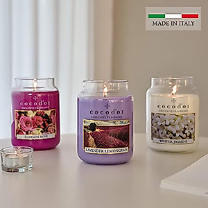 COCODOR Large Jar Candle/Damson Rose / 120-150 Hour Extended Burn Time/Holiday Decoration, Home Deco, Interior, Aromatherapy, Fragrance, Mother's Day